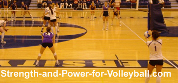 Serving a Volleyball Skills Floater Jumpers